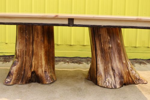Hickory Double Stump Dining Table - Cabin Dining Room - Black River ...